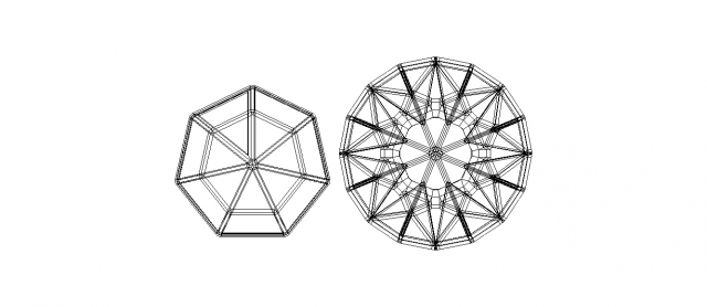 Wireframe Diamond Gem 3D Print Model in Mathematical art 3DExport