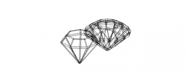 Wireframe Diamond Gem 3D Print Model in Mathematical art 3DExport