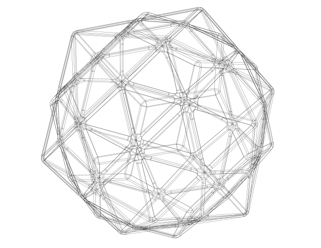 Wireframe Shape First Stellation of Icosidodecahedron 3D Print Model in ...