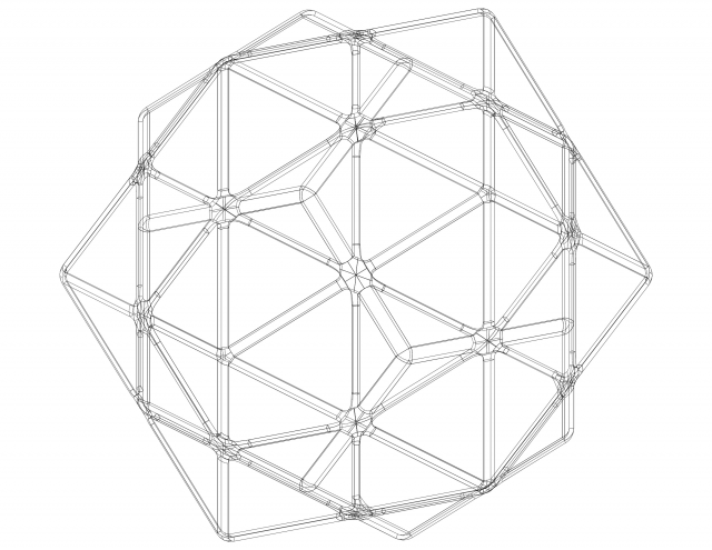 Wireframe Shape First Stellation of Icosidodecahedron 3D Print Model in ...
