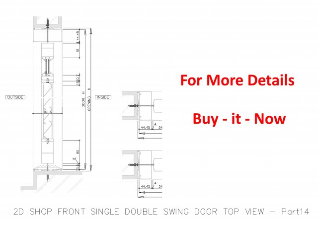 2D SHOP FRONT SINGLE DOUBLE SWING DOOR TOP VIEW Modelo 3D in Decoración ...