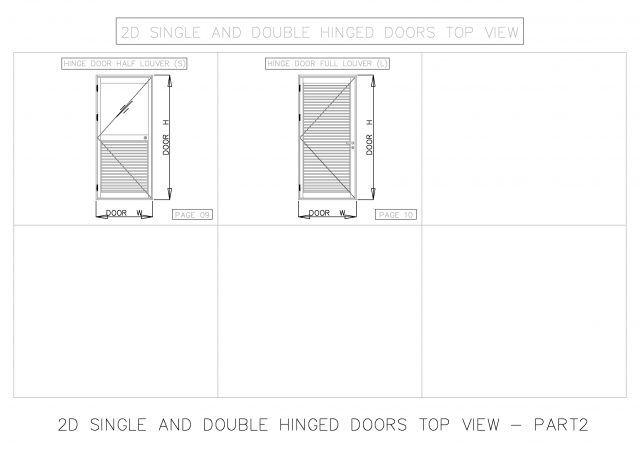 2D SINGLE AND DOUBLE HINGED DOORS TOP VIEW 3D Model in Decoration 3DExport