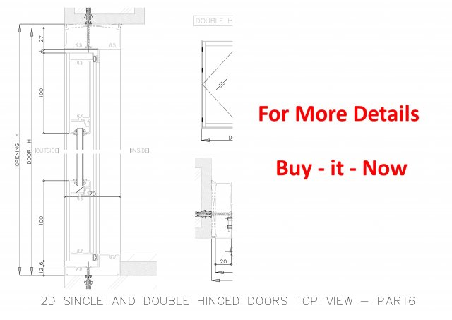 2D SINGLE AND DOUBLE HINGED DOORS TOP VIEW 3D Model in Decoration 3DExport