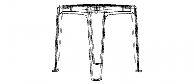 Blue Stackable Plastic Outdoor Side Table 3D Model in Table 3DExport