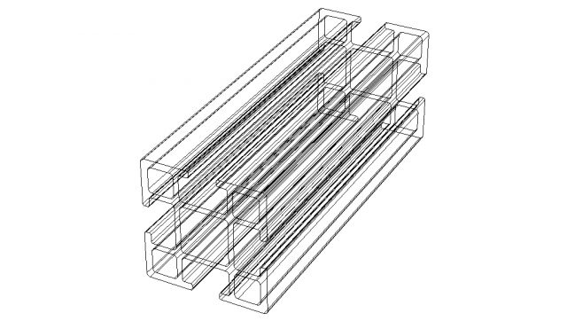 Extruded Aluminium Profile Enclosures Set for Partition Wall 3D Model ...