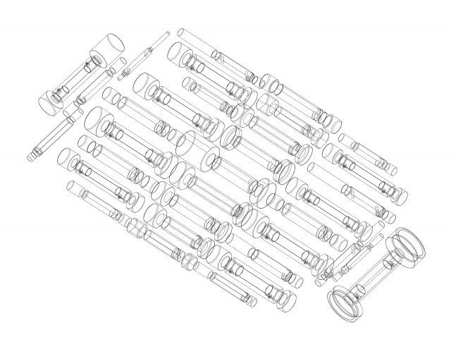 Cylindrical Type Plug Gauge Set for Measuring Range 6 to 50 mm 3D Model ...