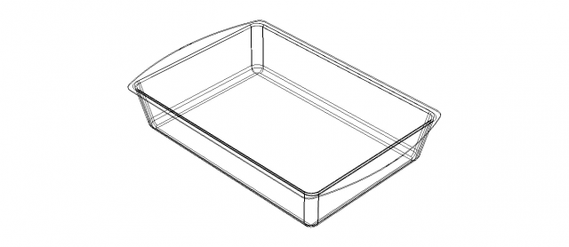 Cooking Mould Rectangle 25X38CM 3D Model in Cookware Tools 3DExport