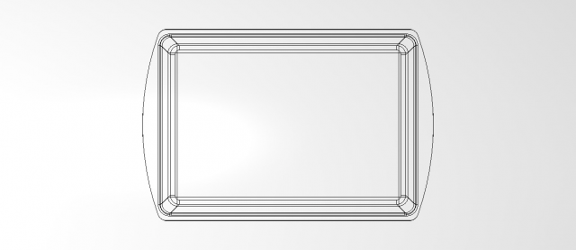 Cooking Mould Rectangle 25X38CM 3D Model in Cookware Tools 3DExport