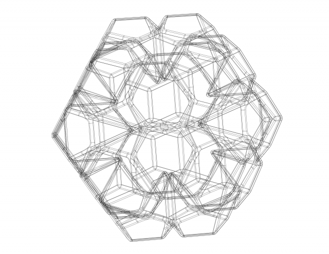 Wireframe Shape Penta Flake Dodecahedron 3D Print Model in Mathematical ...