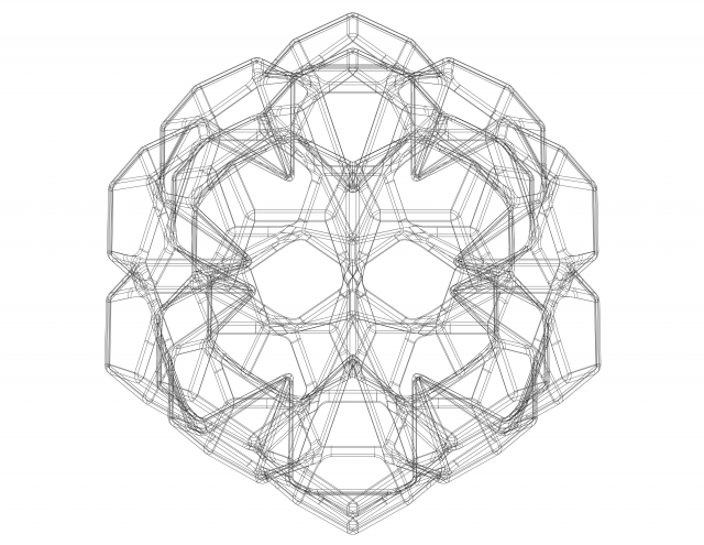 Wireframe Shape Penta Flake Dodecahedron 3D Print Model in Mathematical ...