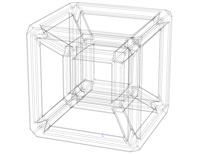 SQ Tesseract Hypercube 3D Print Model in Mathematical art 3DExport