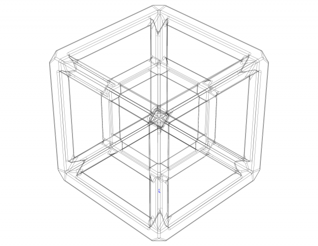 SQ Tesseract Hypercube 3D Print Model in Mathematical art 3DExport