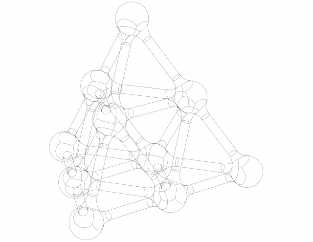 Tetra Structures with Atoms 3D Print Model in Mathematical art 3DExport