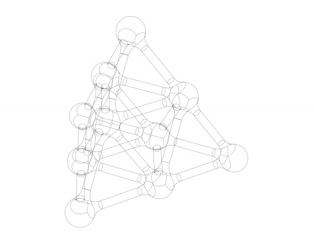 Tetra Structures with Atoms 3D Print Model in Mathematical art 3DExport