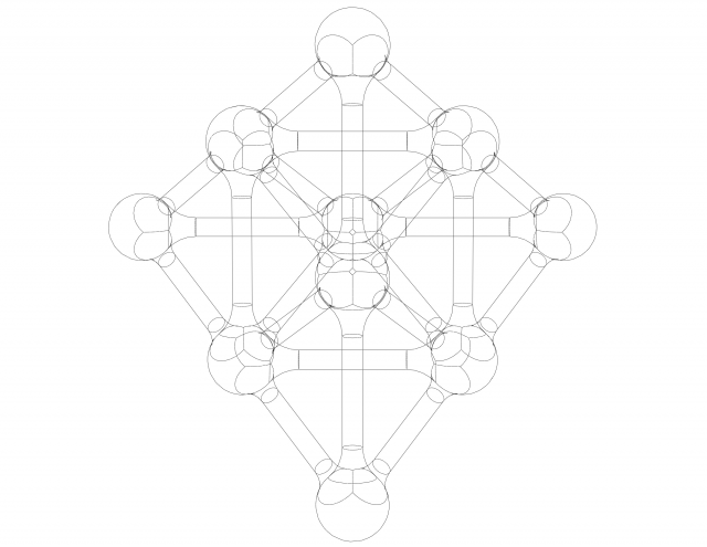 Tetra Structures with Atoms 3D Print Model in Mathematical art 3DExport