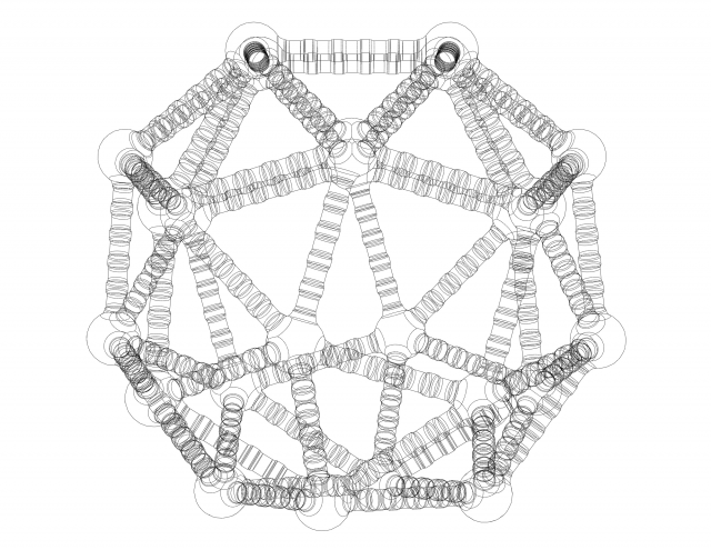 Snub Cube Structures with Atoms 3D Print Model in Mathematical art 3DExport
