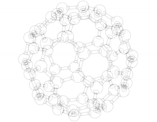 Truncated Icosahedron with Atoms 3D Print Model in Mathematical art ...