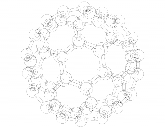 Truncated Icosahedron with Atoms 3D Print Model in Mathematical art ...