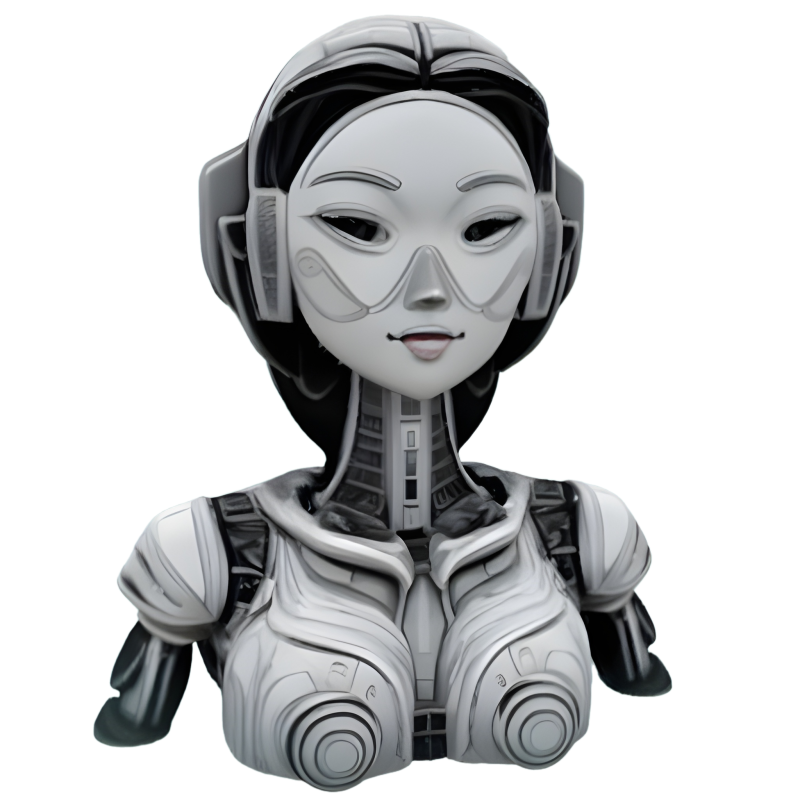 Cyberpunk Era Ladies Collection - Retro-Futuristic Character Busts 3D Print Model in Toys 3DExport