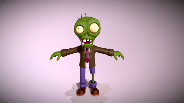 Zombie from Plants vs Zombies 3D Model in Monster 3DExport