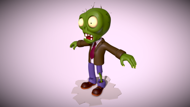 Zombie from Plants vs Zombies 3D Model in Monster 3DExport