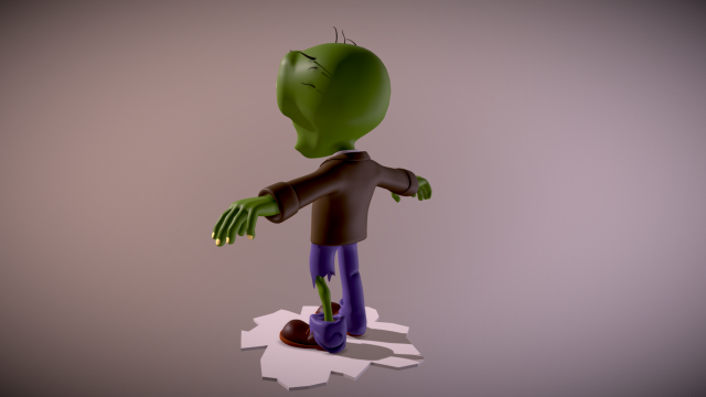 Zombie from Plants vs Zombies 3D Model in Monster 3DExport