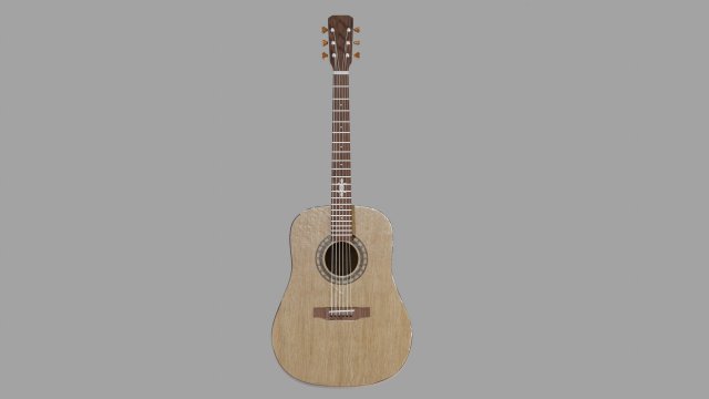 Acoustic guitar 3D Model in Guitar 3DExport