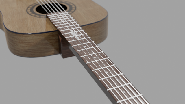 Acoustic guitar 3D Model in Guitar 3DExport