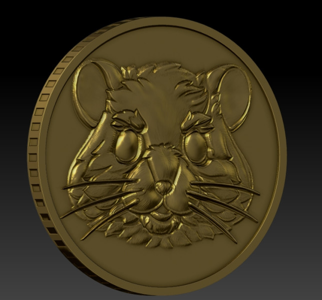 Hamster Kombat Coin 3D Print Model in Coins and Badges 3DExport