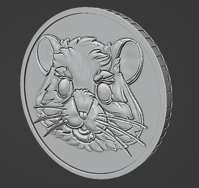 Hamster Kombat Coin 3D Print Model in Coins and Badges 3DExport