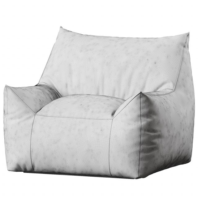 Ehlen Modern Velveteen Bean Bag Chair with Armrests 3D Model in Other ...