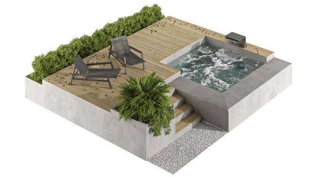 Backyard 3D Model in Environment 3DExport