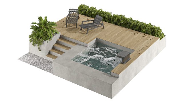 Backyard 3D Model in Environment 3DExport