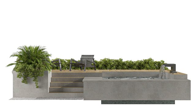 Backyard 3D Model in Environment 3DExport