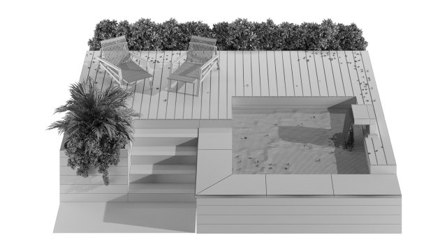 Backyard 3D Model in Environment 3DExport