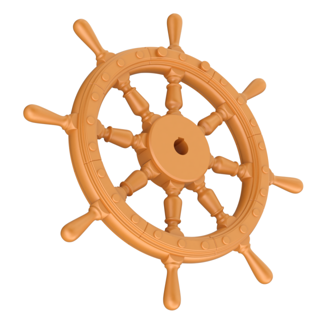 Printable Ship Wheel 3D Print Model in Toys 3DExport
