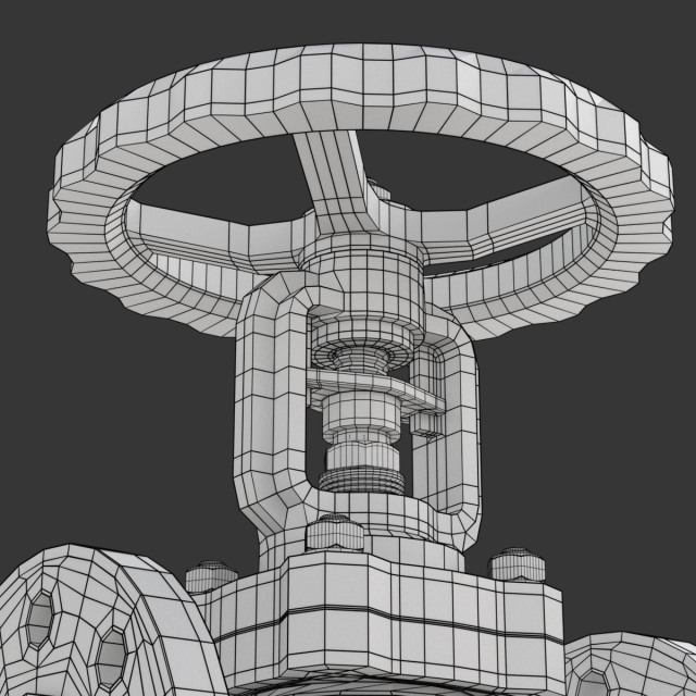 Industrial Valve 3D Model in Parts 3DExport