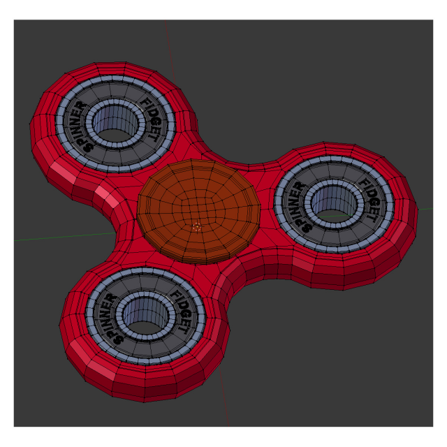 Red Fidget Spinner 3D Model in Toys 3DExport