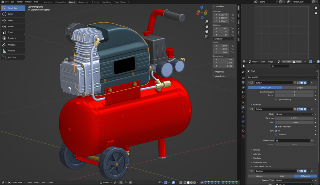 Air Compressor 3D Model in Machines 3DExport