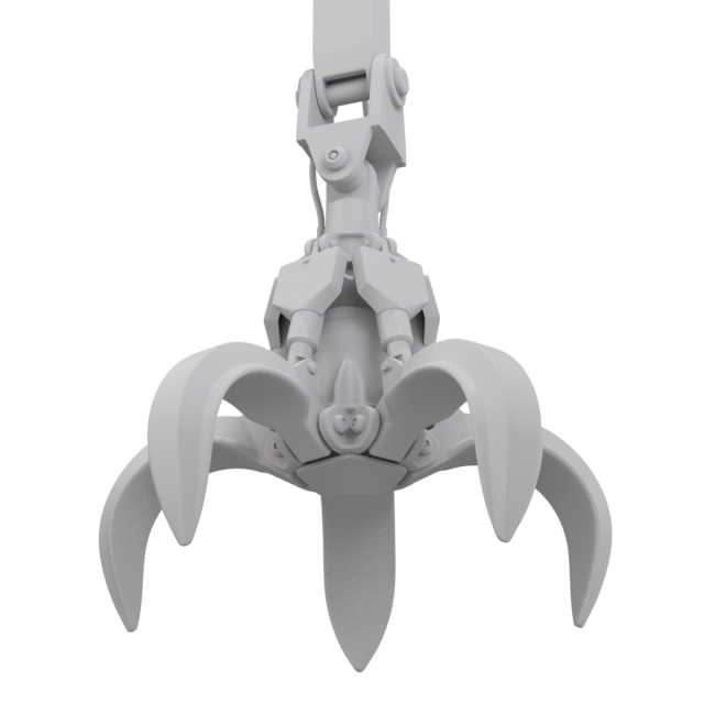 Industrial Hydromechanical Claw 3D Model in Machines 3DExport