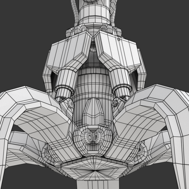 Industrial Hydromechanical Claw 3D Model in Machines 3DExport