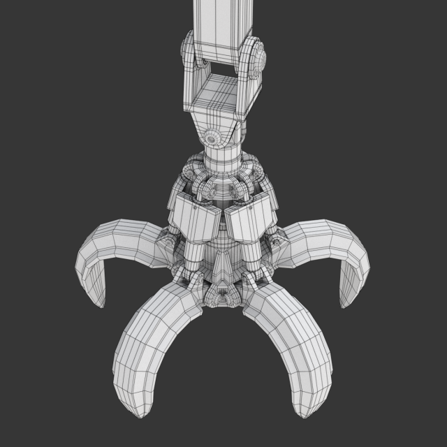 Industrial Hydromechanical Claw 3D Model in Machines 3DExport