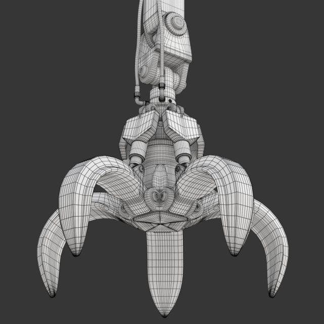 Industrial Hydromechanical Claw 3D Model in Machines 3DExport