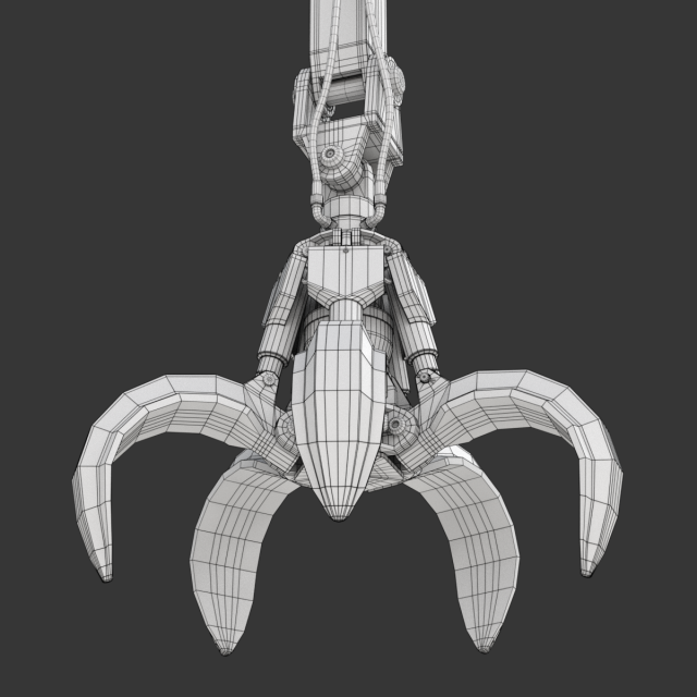 Industrial Hydromechanical Claw 3D Model in Machines 3DExport