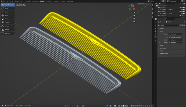 Comb 3D Model in Other 3DExport
