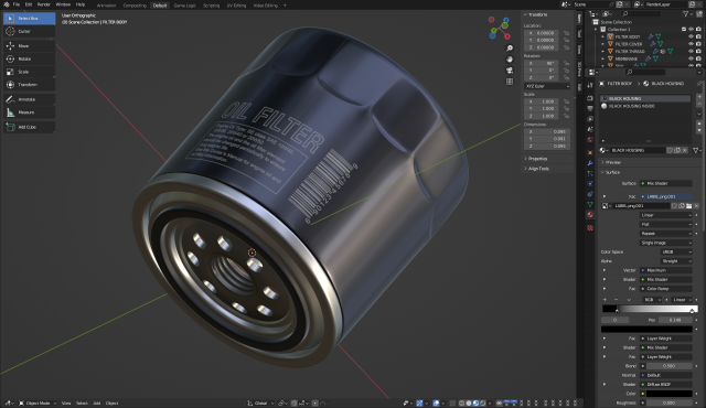 Oil Filter 3D Model in Parts 3DExport