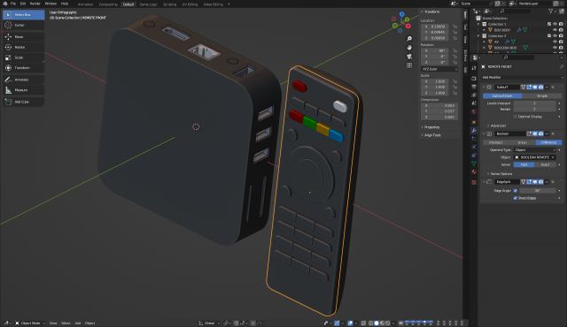 Media TV Box 3D Model in Video 3DExport