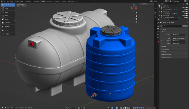 Plastic Water Storage Tanks 3D Model in Parts 3DExport