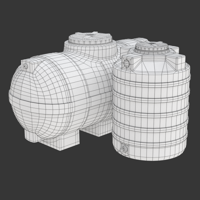 Plastic Water Storage Tanks 3D Model in Parts 3DExport