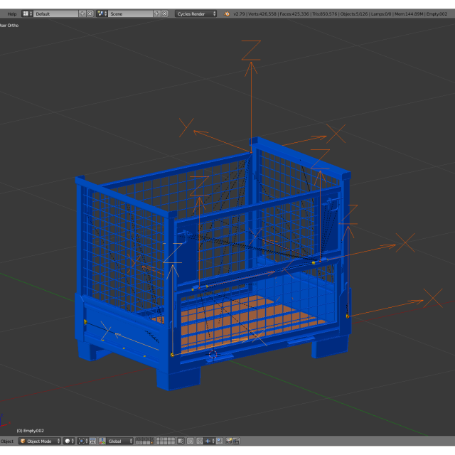 Collapsible Transportation Box Pallet 3D Model in Shipping Containers ...